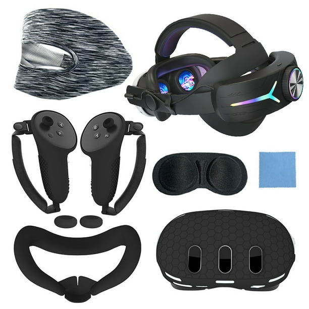Accesorios VR 8 en 1 Btafrte Cubierta Frontal RGB Correa para La Cabeza Meta Quest 3 | Walmart ...