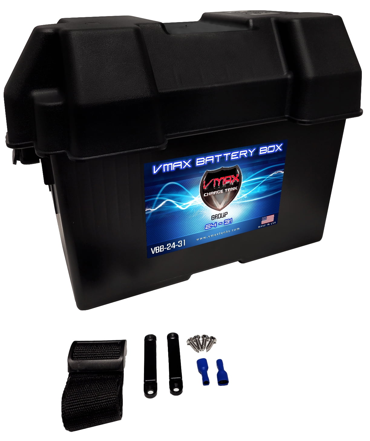 VMAXTANKS ADJUSTABLE BATTERY BOX for Marine Group 31 for boats pontoons ...