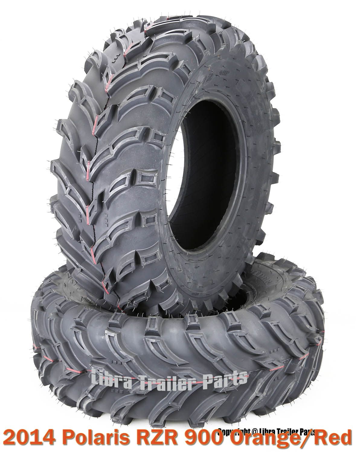 2014 Polaris RZR 900 Orange/Red ATV Front Tire Set 27x9-12 6 PR ...
