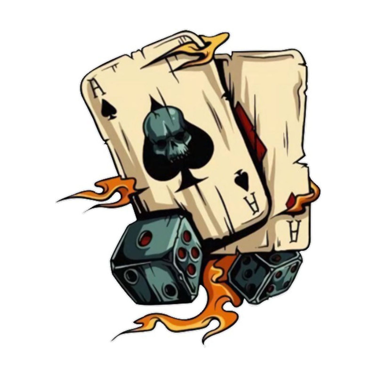 Cartoon Playing Cards A Decal Motorcycle Car Sticker Car Styling ...