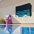 Abstract Gradient Outdoor TV Cover 60 to 65 Inch Water Ripple Teal Blue ...