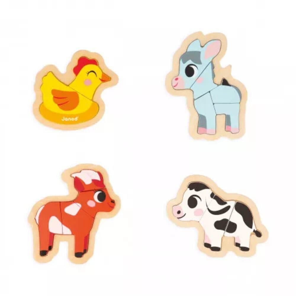 Click here for Janod 4 Wooden 2 To 5 Pieces-Farm Animal-Themed Pu... prices