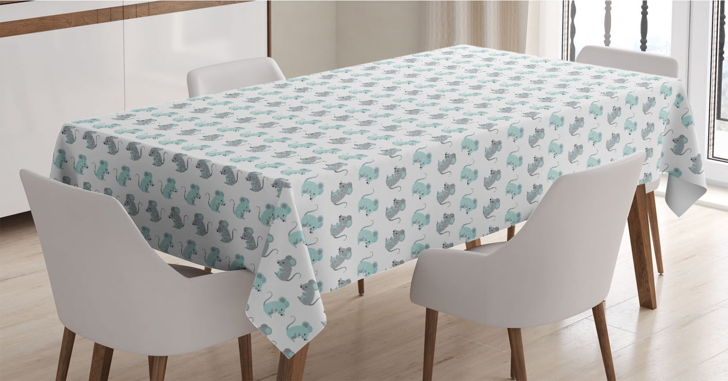 Cartoon Tablecloth, Playroom Mice Hamster Toddle Rat Pets Design ...