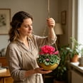 Disco*unt！Metal Wrought Iron Hanging Planter with Chains, Flower Bowl ...