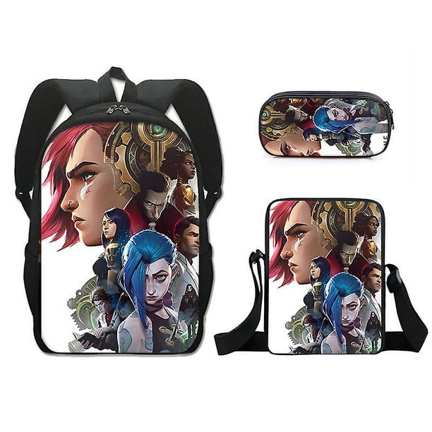 Arcane: League Of Legends Jinx Game Anime Backpack School Bag Three ...