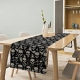 Black Halloween Table Runner, Scary Skull Halloween Table Decorations ...