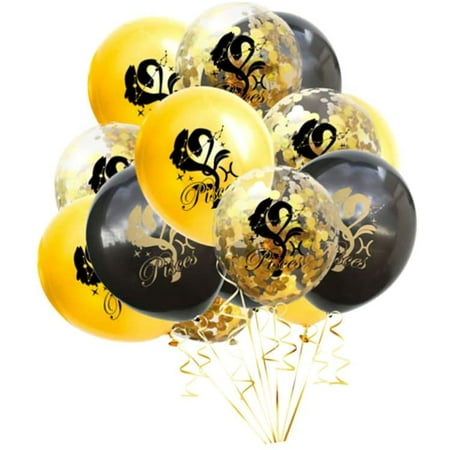 KSCD 15pcs 12 Constellation Balloons Leo Balloons Gold Confetti ...