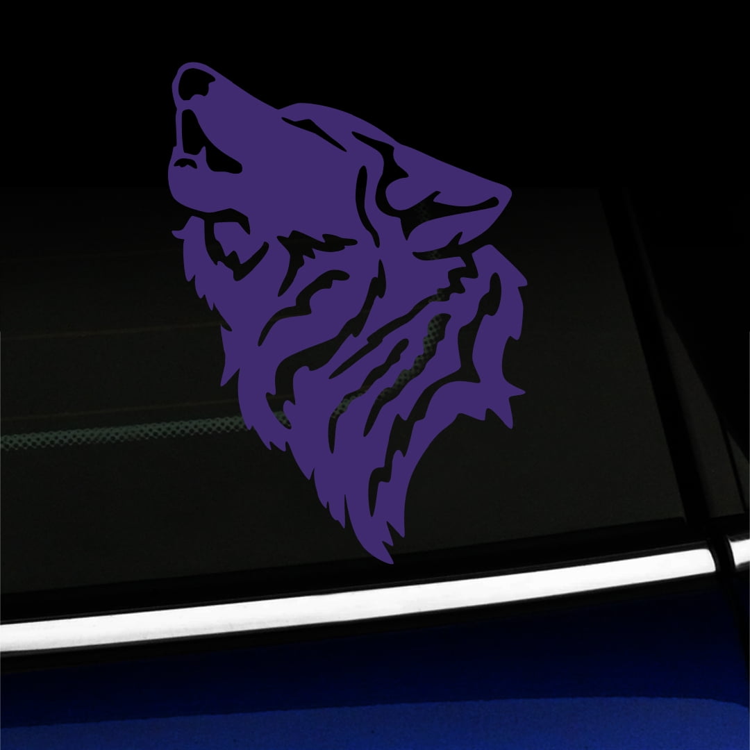 Wolf - Vinyl Decal - Choose Color - [PURPLE] - Walmart.com