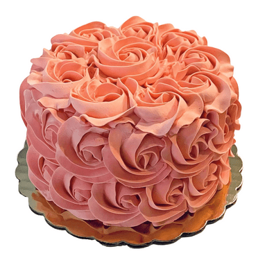 DEZICAKES Large Pink Rosette Fake Cake Display 9" Faux Cake- Decoration ...