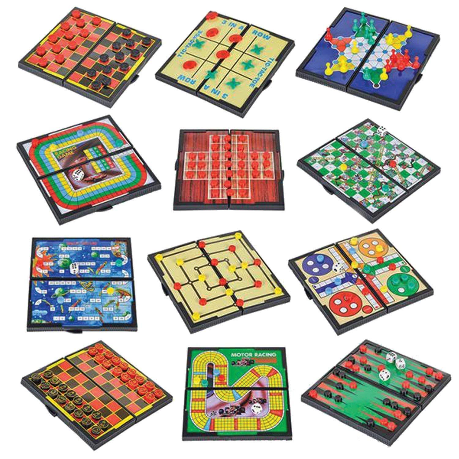 Srenta 5 Mini Magnetic Board Games Compact Travel Design Set