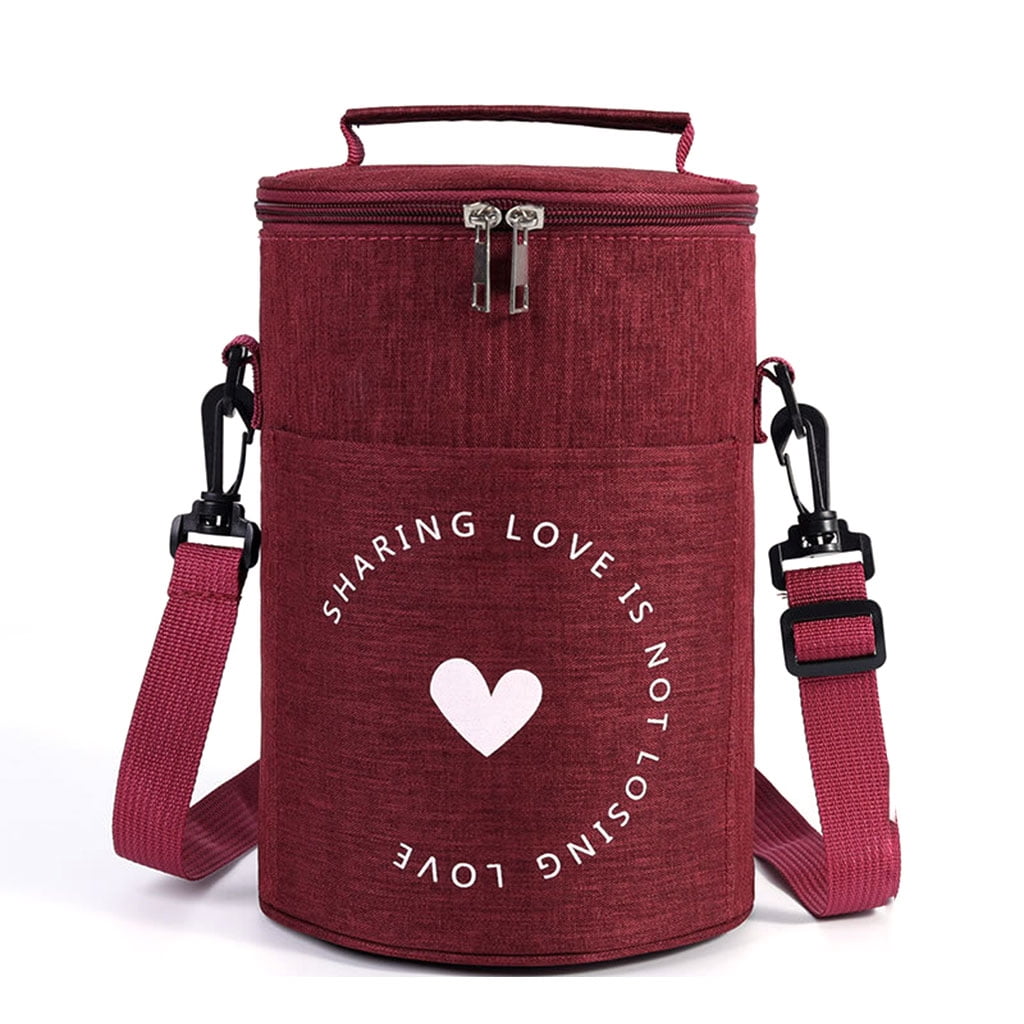 SIEYIO Waterproof Oxford Insulated Round Lunch Tote Cylinder Cooler ...