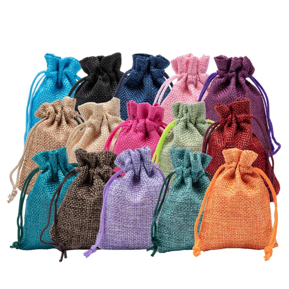1Set 30 Pack 15 Color Small Burlap Bags with Drawstring Gift Bags ...