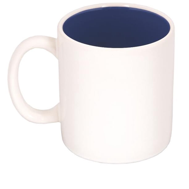 Debco CM8414 450 ml 15 oz C Handle Two Tone Mug - White / Royal Blue ...