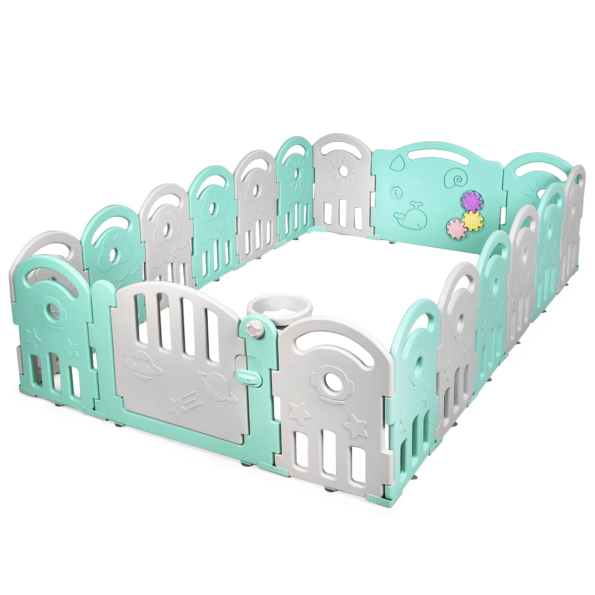 Topbuy 18-Panel Baby Playpen Kids Safety Yard Activity Center with ...