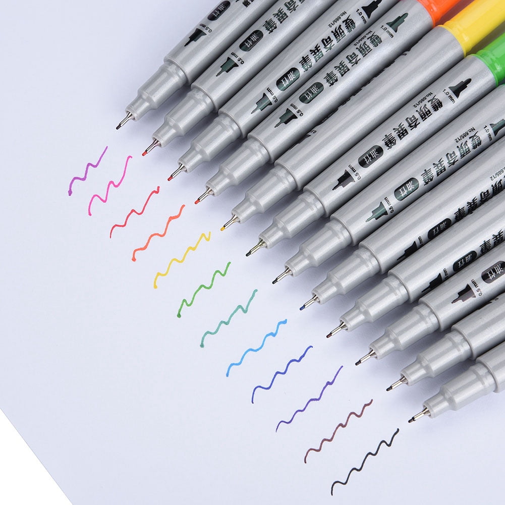 Oil Pen Oil Marker Pen Art Marker Pen Double Marker Pen 12Pcs Double ...