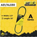 HERO® 1/2 inch x 33 inch Aramid Kevlar Lawn Mower Belt Replacement For ...