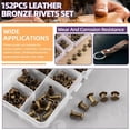 152Pcs M5x5mm, 6mm, 8mm, 10mm, 12mm Bronze Screws Leather Rivets ...