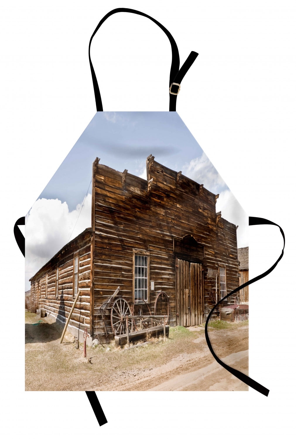 Barn Wood Wagon Wheel Apron Abandoned Mercantile with Wagon Wheels ...