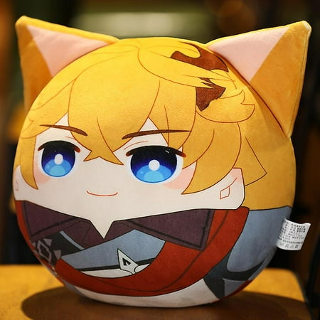 Game Genshin Impact Anime Plushie Pillow Round Ball Cushion Doll Paimon ...