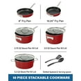 Gotham Steel 10Pcs Stackmaster Nonstick Cookware Set, Stackable Pots ...