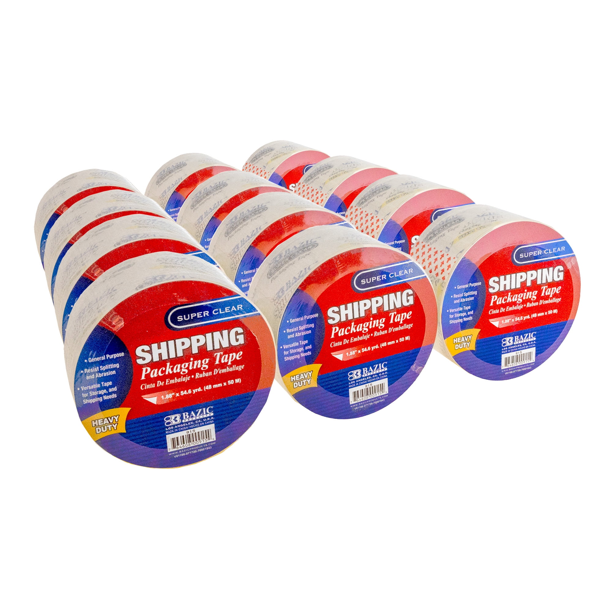 BAZIC Super Clear Heavy Duty Packing Tape 1.88" x 54.6 Yards, Shipping ...