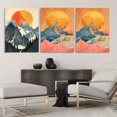 2D Flat, 3pcs Home Decor Wall Art, 2D Flat Frameless Abstract Sunset ...
