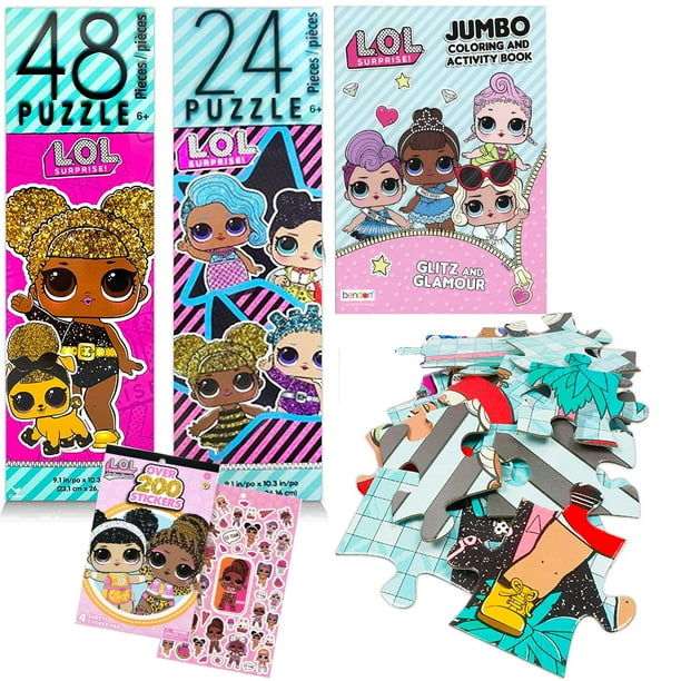Bundle of LOL Dolls Puzzles Coloring Book and Stickers Jigzaw Puzzle ...
