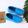 Boys Girls Loafer Shoes Soft Synthetic Leather Slip On Moccasin Flat ...