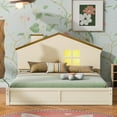 Churanty Full Size Wood Platform Bed with House Shaped Headboard and ...