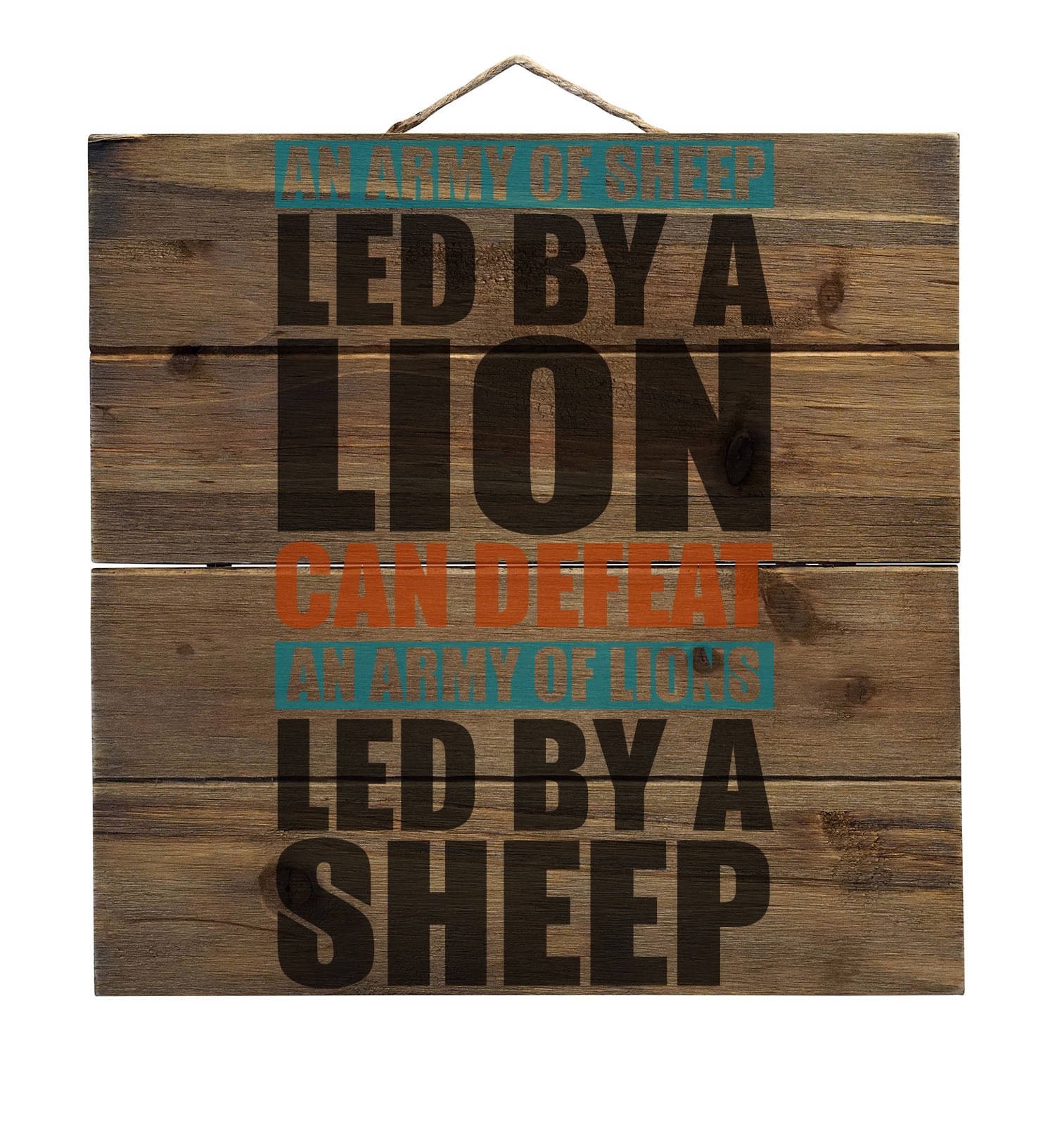 Sheep Led By Lion Defeat Lions Led By Sheep - Decorative REAL WOOD Wall ...