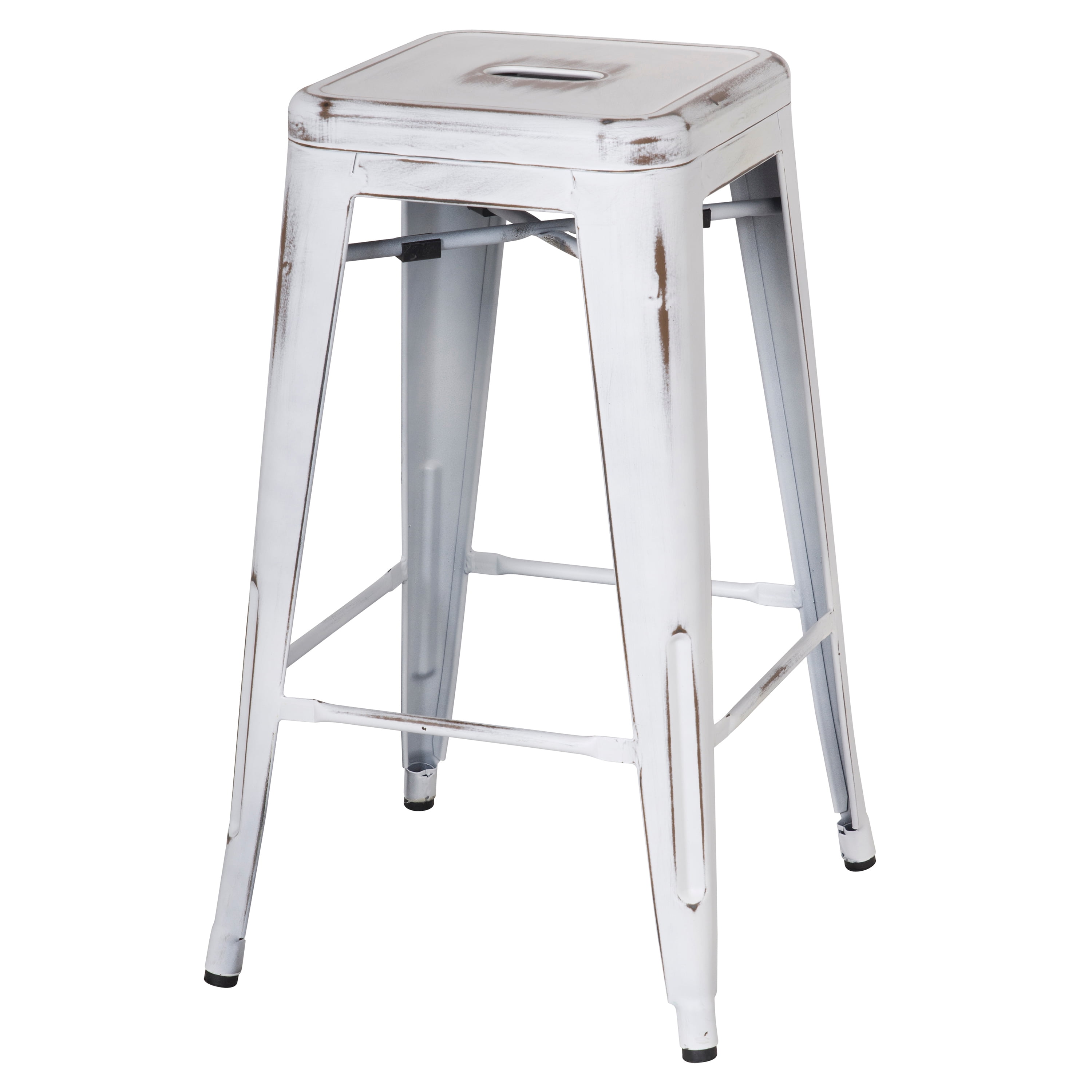 Metropolis Stackable Metal Backless Counter Stool (Set of 4), Multiple ...