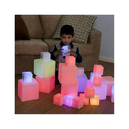 TTS 12-Piece Sensory ICT Glow Construction Blocks, Color Changing Toys ...
