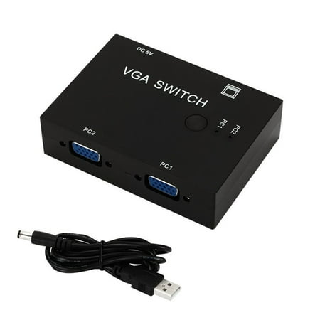 2 in 1 Out VGA Selector Box Computer Screen Video Signal Switcher ...