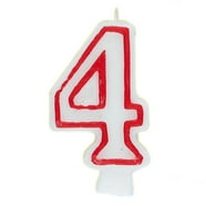 Number 1 Birthday Candle, 2.75 in, Red and White, 1ct - Walmart.com