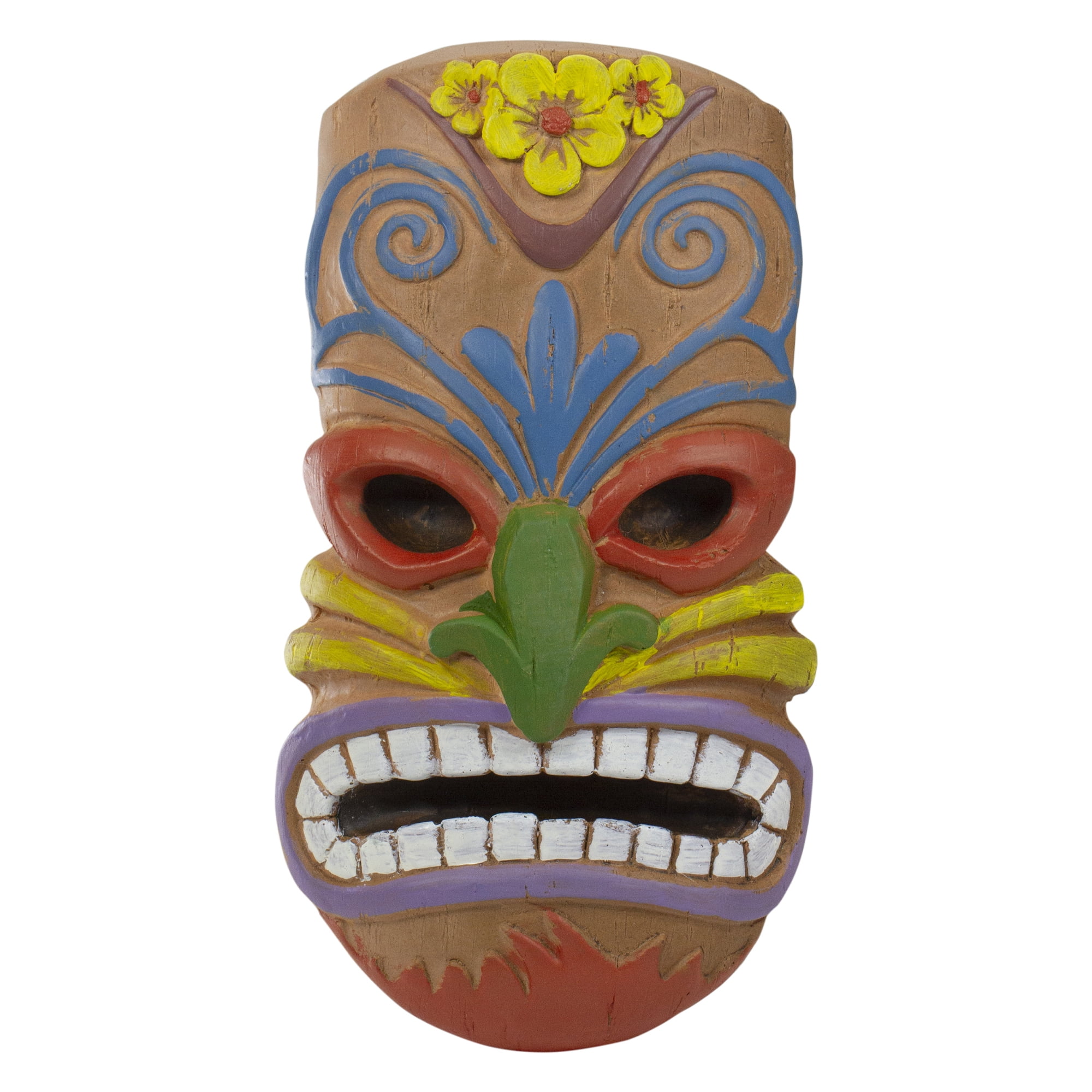 13.5" Tiki Mask Frown Face Outdoor Wall Hanging - Walmart.com - Walmart.com