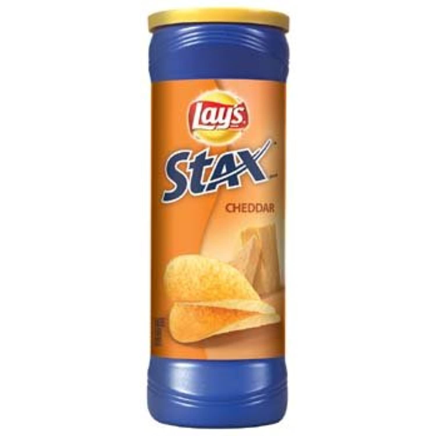 Lays Stax Cheddar Flavored Potato Crisps 5.5 Oz (Pack Of 12) - Walmart.com