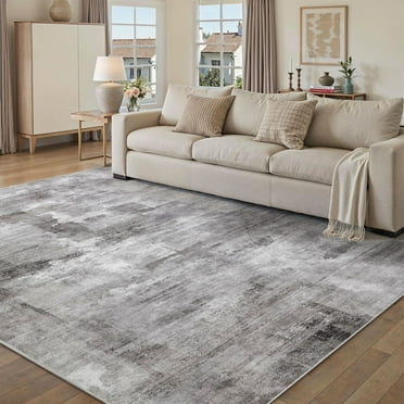 BERTHMEER 9'x12' Large Gray Abstract Area Rugs for Living Room Bedroom ...