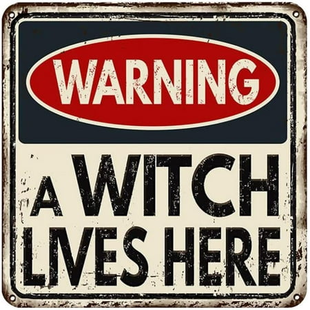 Halloween Warning Sign Witch Self Adhesive Beware Sign Horror Party ...