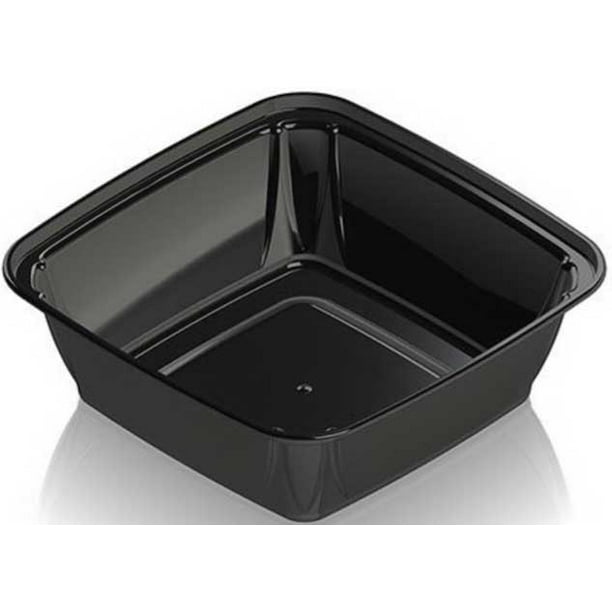 Aviva Plastics Polypropylene Black Square Container, 32 Ounce -- 240 ...
