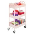 mDesign Metal 3-Tier Rolling Utility Storage Carts, 4 Caster Wheels ...