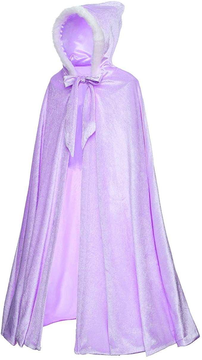 KAWELL Deluxe Elsa Princess Purple Cape Costume for 3-12 Girls Years ...