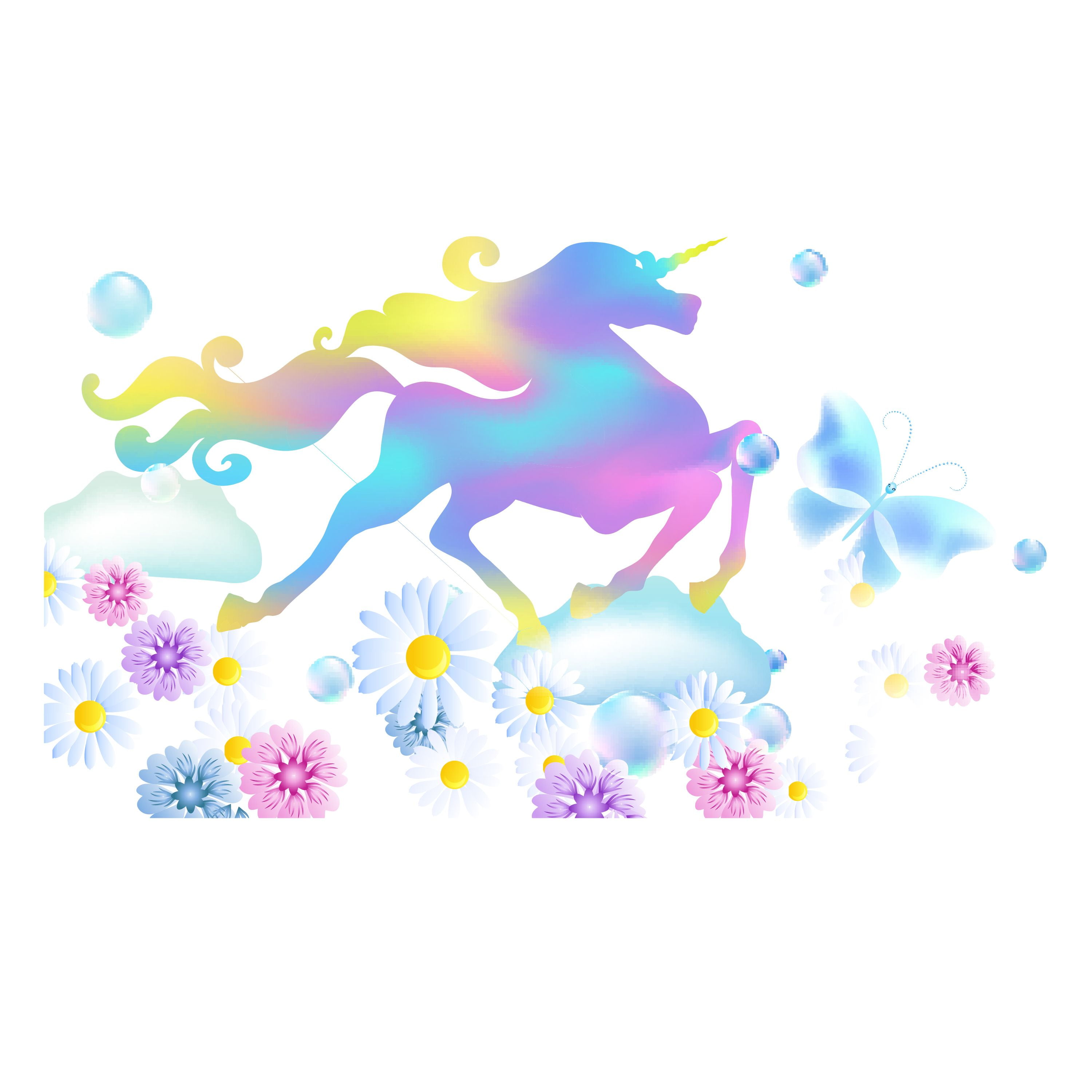 LEGENDARY - Rainbow Unicorn Mythical Horse Animal Decoration - Bubble ...