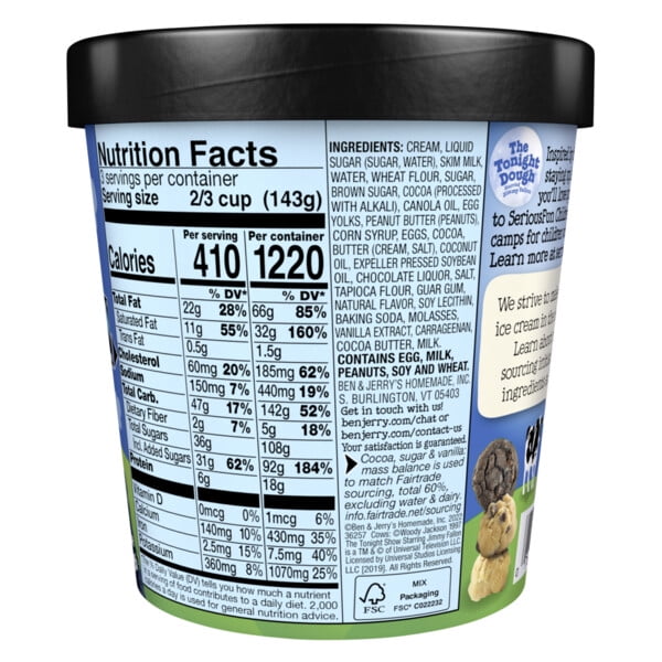 Food Label For Ice Cream