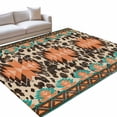 Aztec Style Washable Area Rug 9 x 12 ft Brown Southwestern Leopard ...