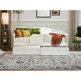 AFI Acadia Wood Twin Size Daybed Frame with 2 Storage Drawers White ...