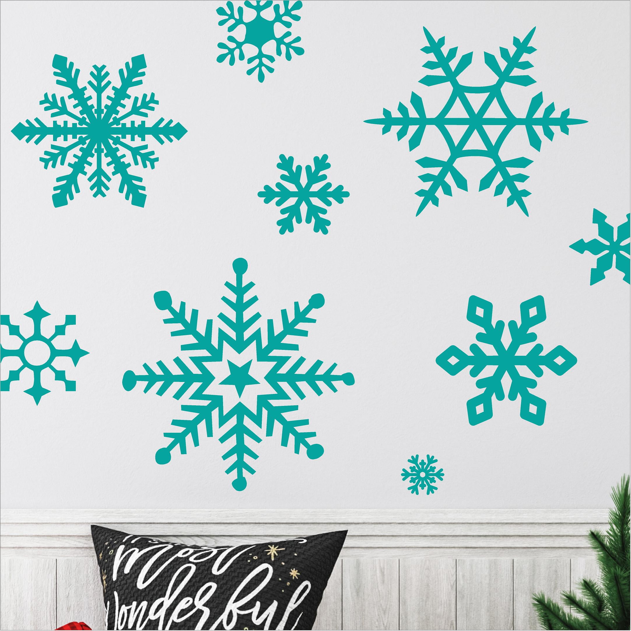Winter Snowflakes Christmas Decals and Decor Vinyl Lettering Decal ...