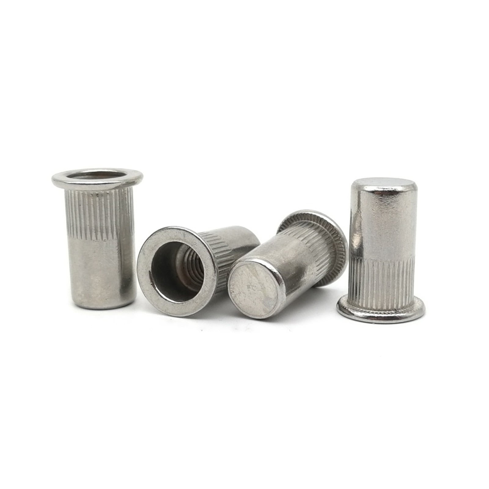 SUS304 Flat Head Rivet Nut Sealed Vertical Stripes Body Close End M3 M4 ...