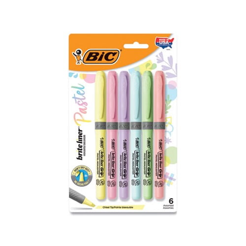 Brite Liner Grip Pocket Highlighter Assorted Ink Colors, Chisel Tip ...