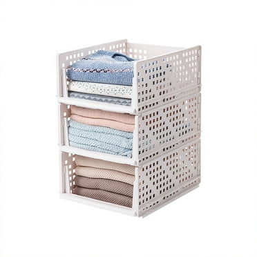 HANAMYA Folding and Stackable Storage Shelf Foldable Drawer Organizer ...