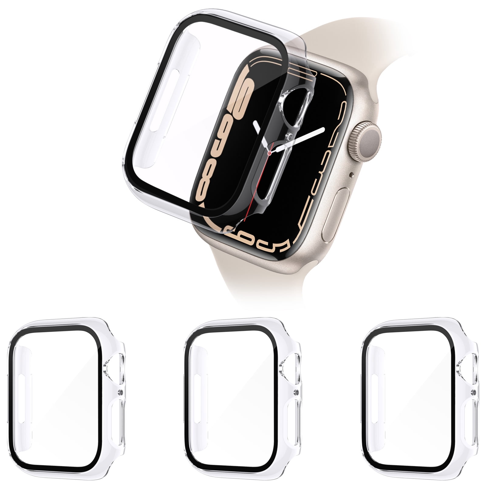 CAVN 3-Pack Apple Watch Series 7 Screen Protector with Tempered Glass ...